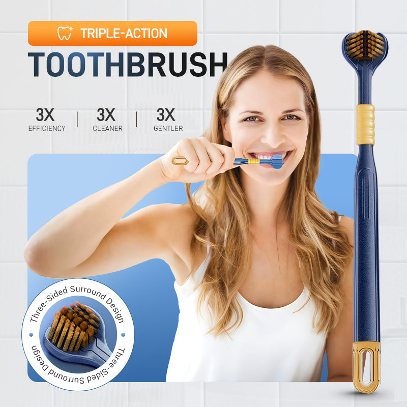 Three-head multi-angle cleaning toothbrush to ensure your oral safety📢 ...