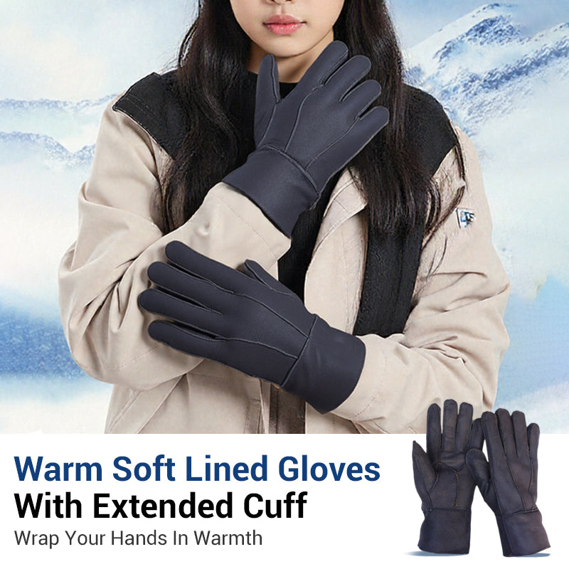 Warm Soft Lined Gloves With Extended Cuff(Scrap Wool Raw Materials Shi ...